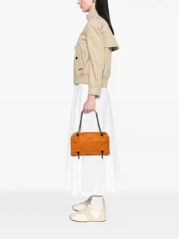 Bottega Veneta Nappa Intrecciato Duo Shoulder Bag - Orange