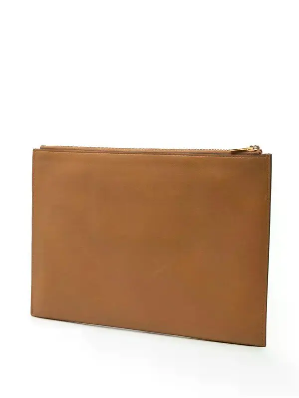 Celine Tricolor Leather Pocket Envelope Zip Clutch Bag