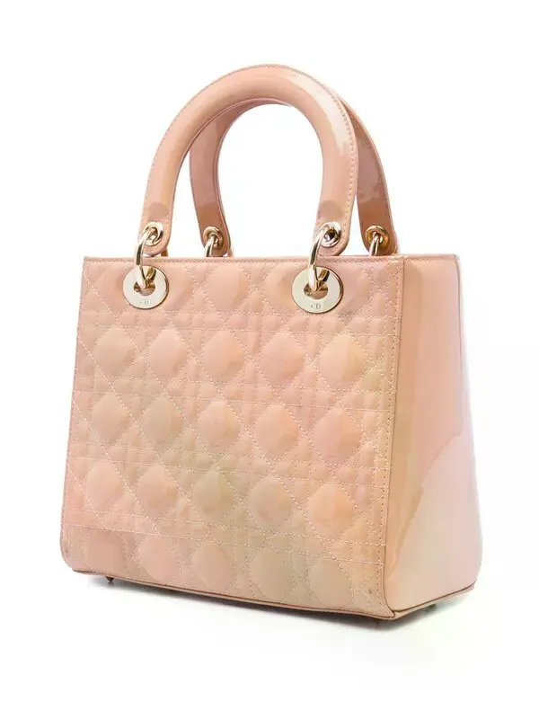 Dior Patent Cannage Lady Satchel - Brown