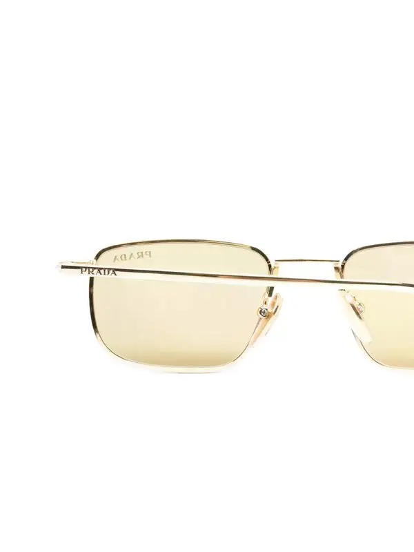 Prada Rectangle Frame Sunglasses - Gold