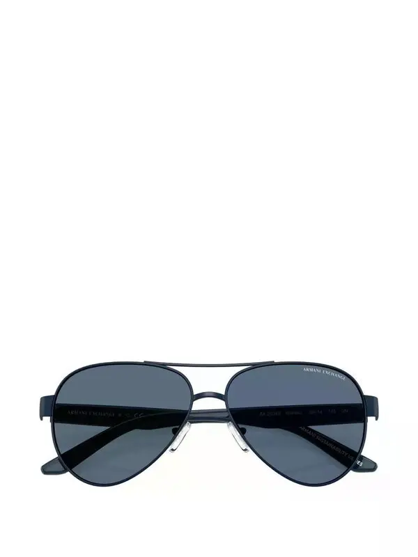 Armani Exchange Aviator Sunglasses With Matte Browline Frame