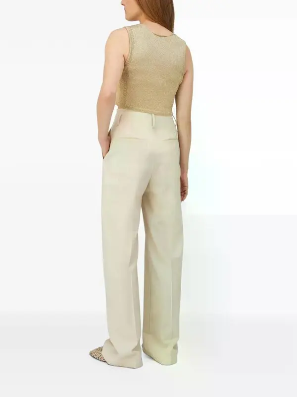RETORI Retro Knot-embroidered Cropped Knit Top
