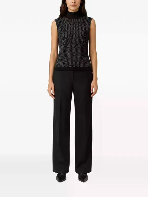 RETORI Sleeveless Micro-check Knit Vest