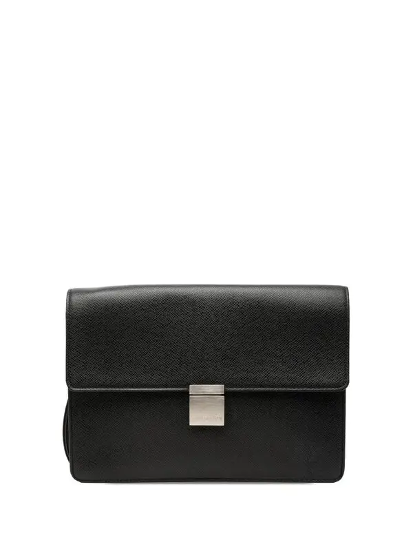 LOUIS VUITTON Taiga Selenga Clutch Bag - Black