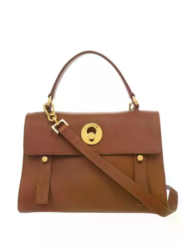 Saint Laurent Small Leather Satchel - Brown