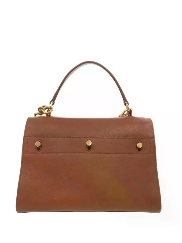 Saint Laurent Small Leather Satchel - Brown