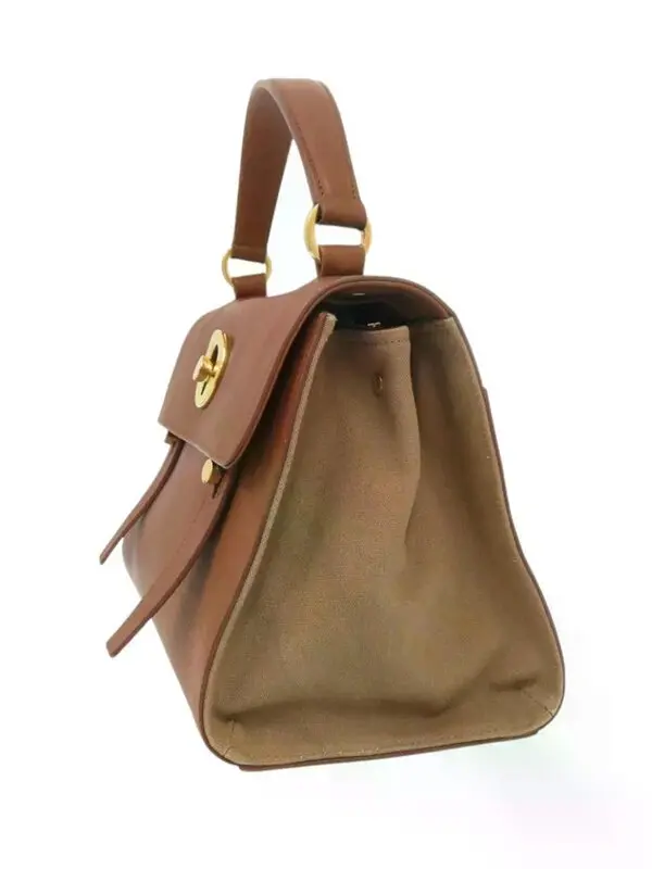 Saint Laurent Small Leather Satchel - Brown