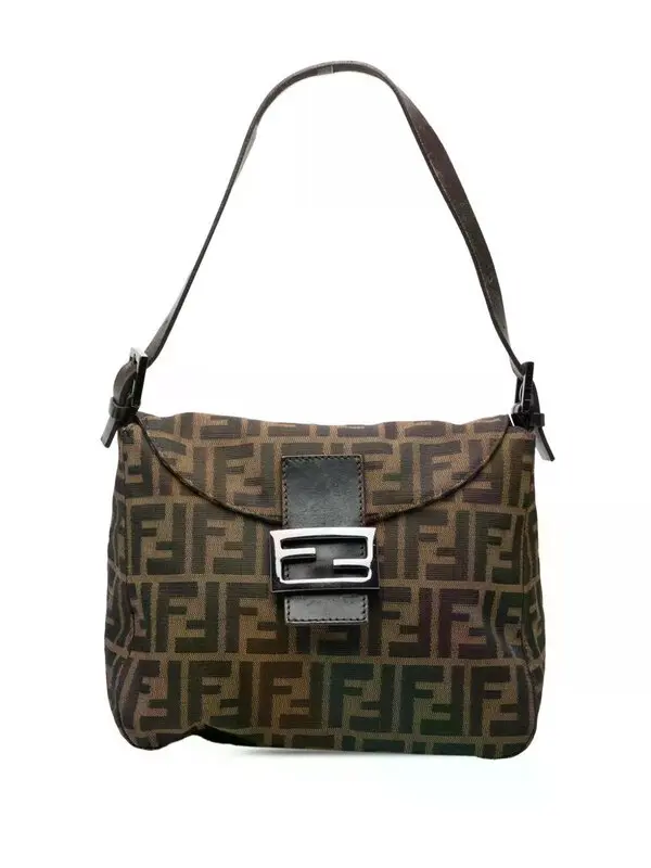 Fendi Zucca Canvas Double Flap Mamma Shoulder Bag