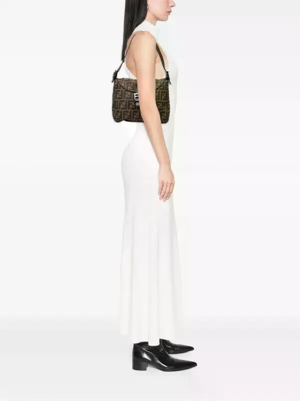 Fendi Zucca Canvas Double Flap Mamma Shoulder Bag
