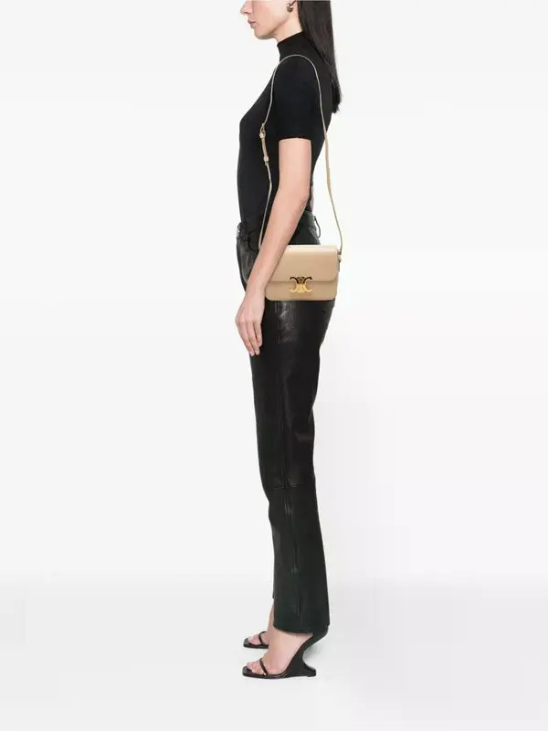 Celine Shiny Calfskin Triomphe Crossbody Bag