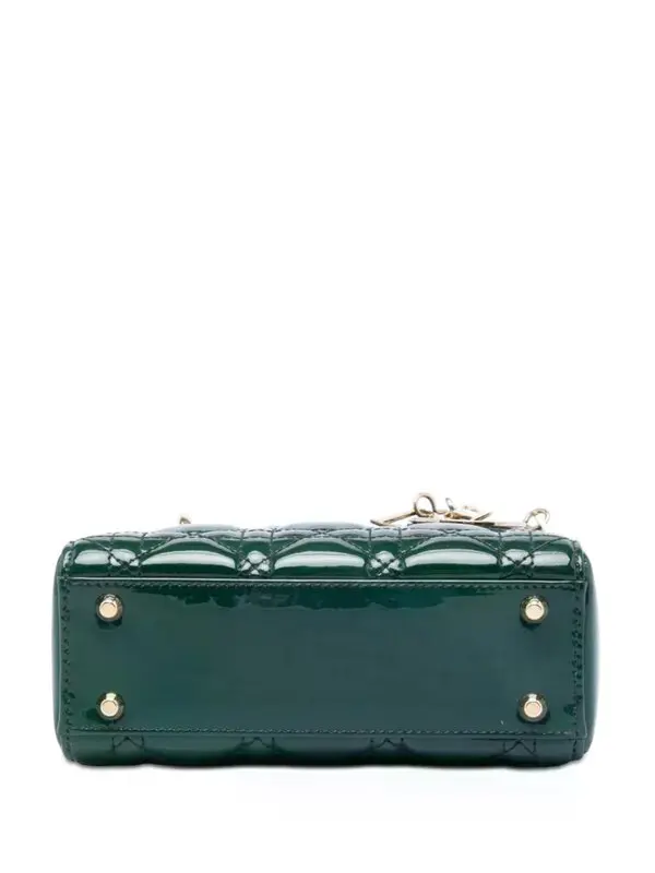 Dior Patent Cannage Lady Satchel - Green