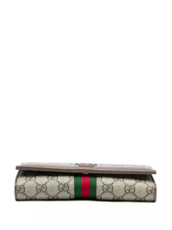 Gucci Ophidia Gg Supreme Web Wallet On Chain Crossbody Bag - Neutrals