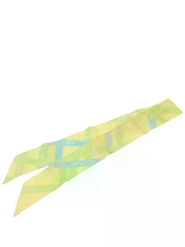 Hermès 2000-2026 Bolduc Silk Twilly Scarf Scarves - Yellow