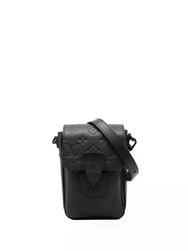 LOUIS VUITTON Monogram Taurillon Vertical Trunk Wearable Wallet Crossbody Bag - Black
