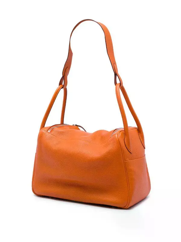 Hermès Clemence Leather Lindy 34 Satchel - Orange