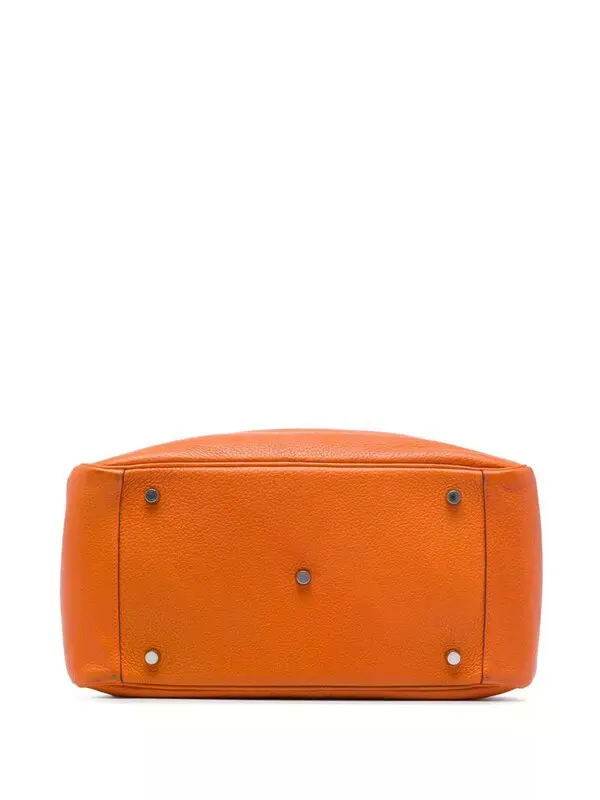 Hermès Clemence Leather Lindy 34 Satchel - Orange