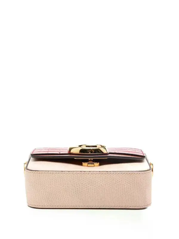Chloé Mini Bicolor Croc Embossed Calfskin C Satchel - Red