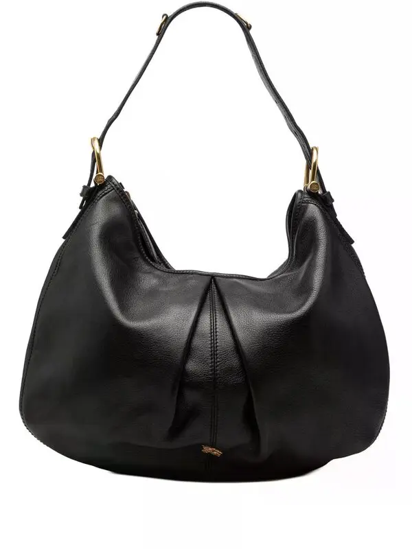 Burberry Large Leather Hobo Shoulder Bag