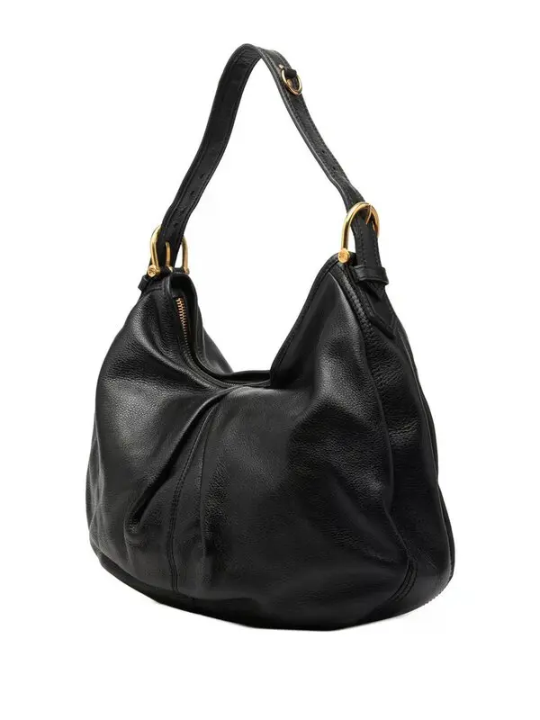 Burberry Large Leather Hobo Shoulder Bag