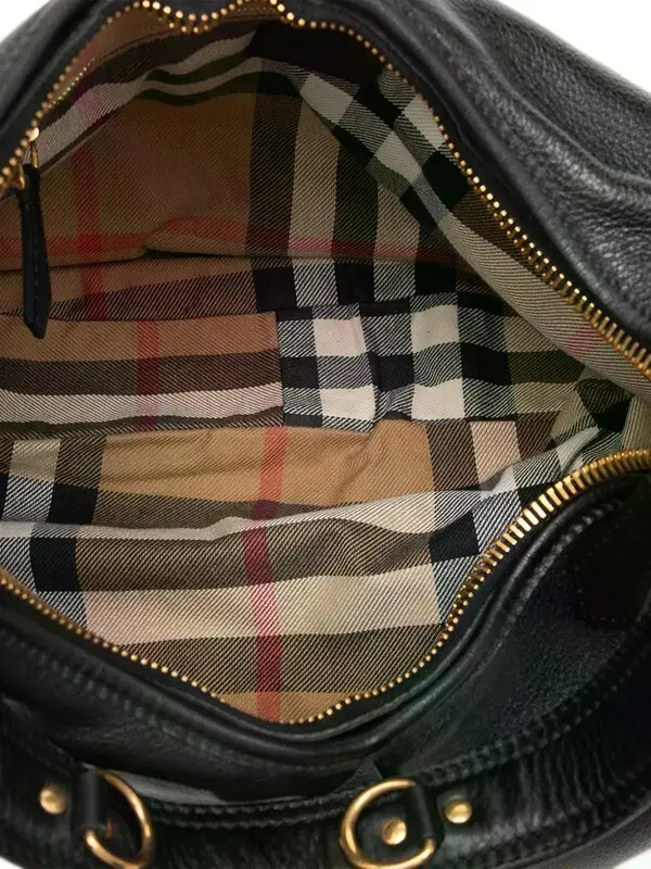 Burberry Large Leather Hobo Shoulder Bag