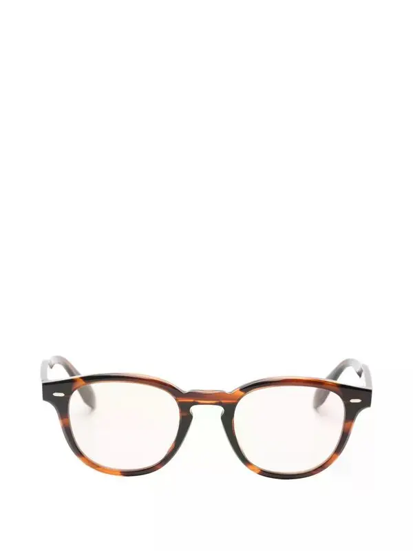 Oliver Spencer Tortoiseshell-effect Round-frame Eyeglasses - Brown