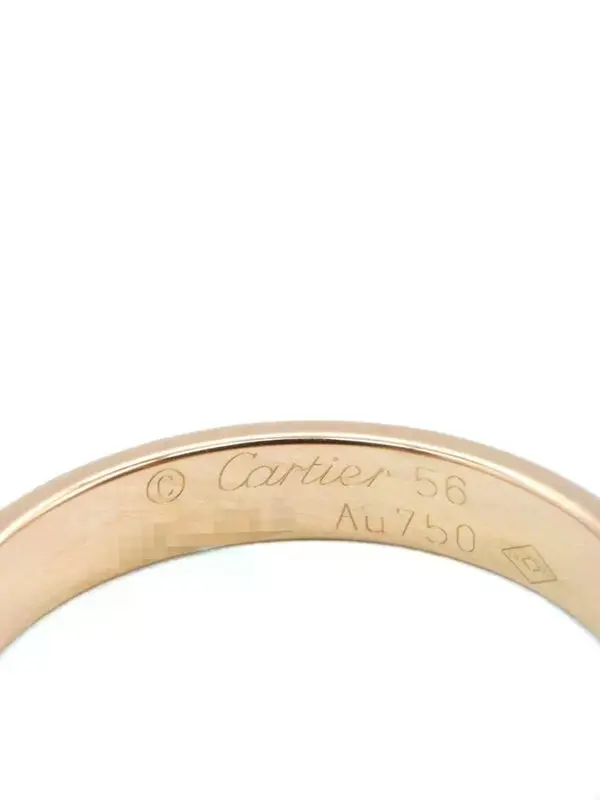 Cartier 18k Rose Gold Love Ring With Engraved Screw Motifs - Pink