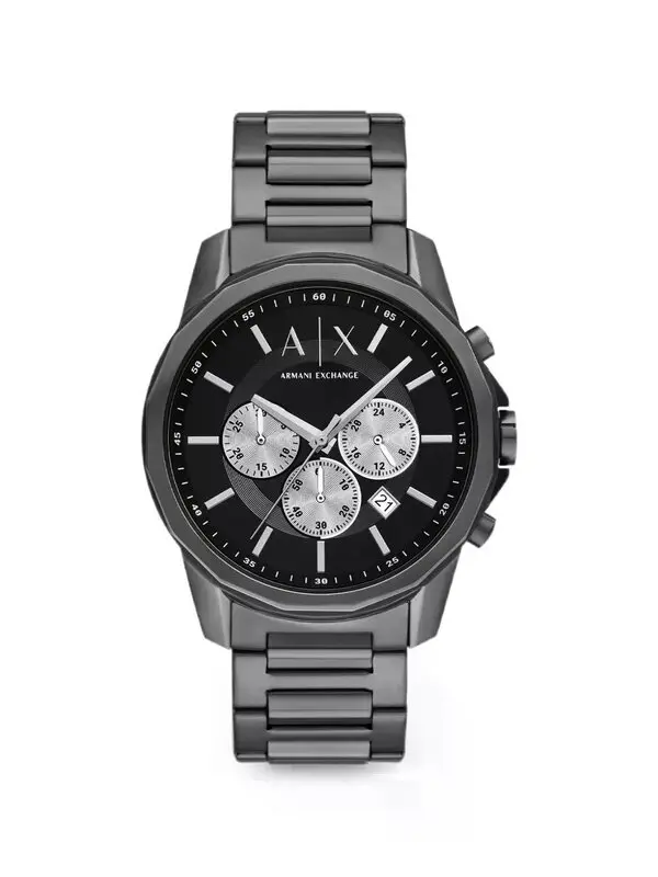 Armani Exchange Round Chronograph Watch - Black