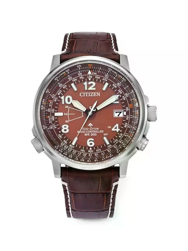 Citizens Of Humanity Eco-drive Leather Strap Watch - Brown