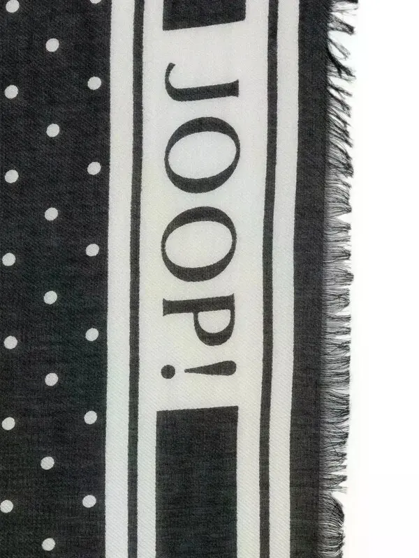 JOOP! Adaliz Polka-dot Fringed-trim Scarf