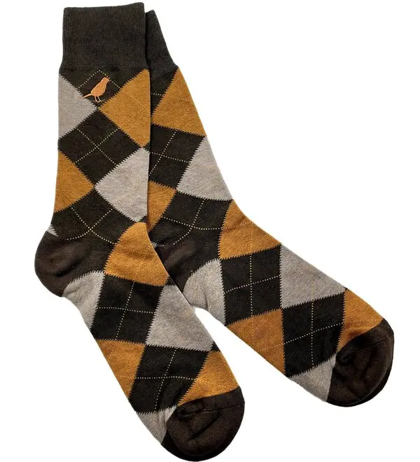 WHALLEY FINCH Neutrals / Argyle Rust - Brown