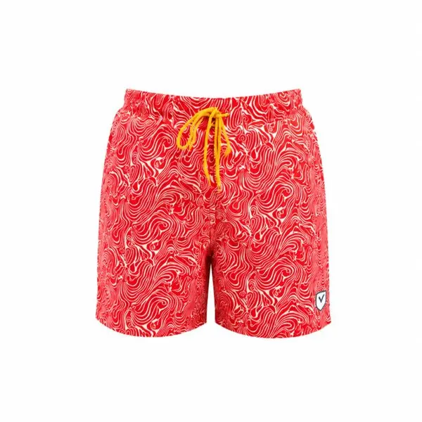LIVE KOLIBRI Abstract Cherry Swim Trunks - Red