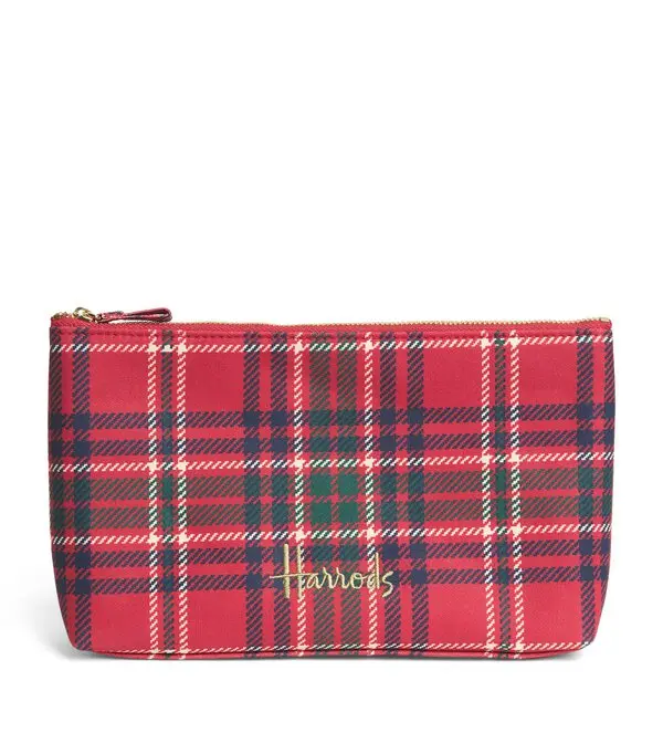 Harrods Small Tartan Logo Pouch - Red