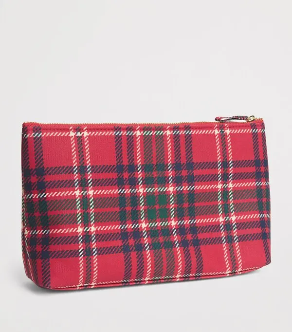 Harrods Small Tartan Logo Pouch - Red