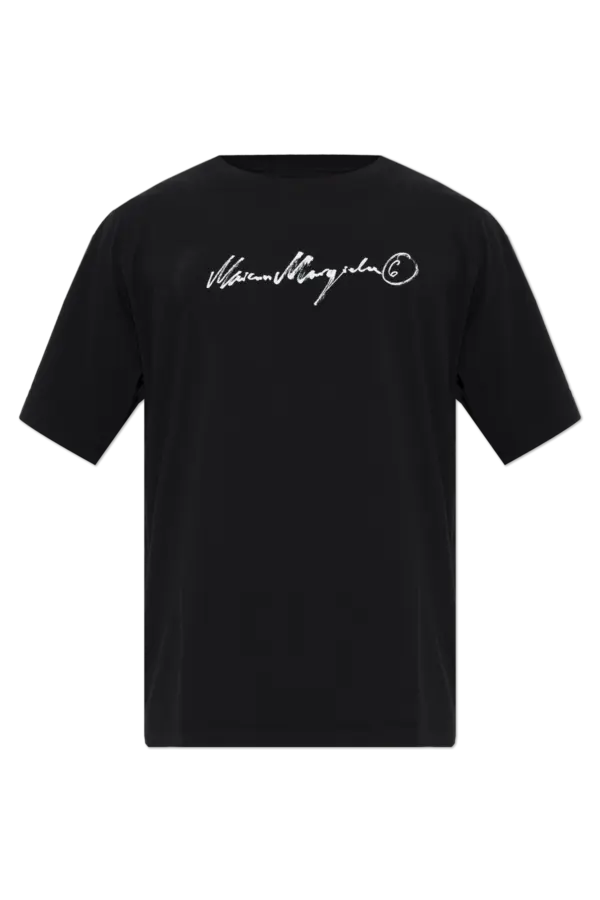 MAISON MARGIELA T-shirt With Printed Logo - Black