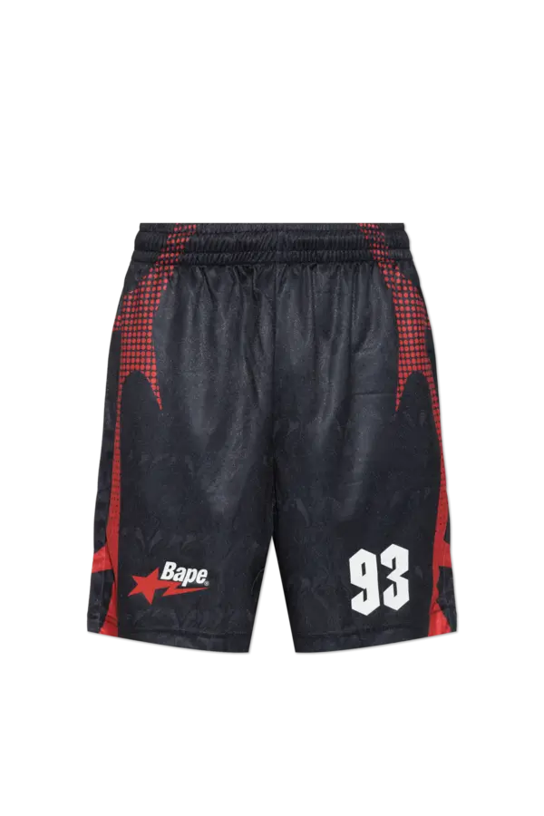 A BATHING APE Shorts With Logo - Black