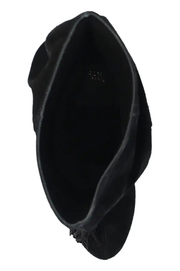 Balmain Suede Wedge Ankle Boots