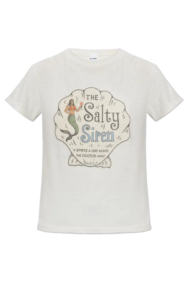 RE/DONE T-shirt With Print - Cream