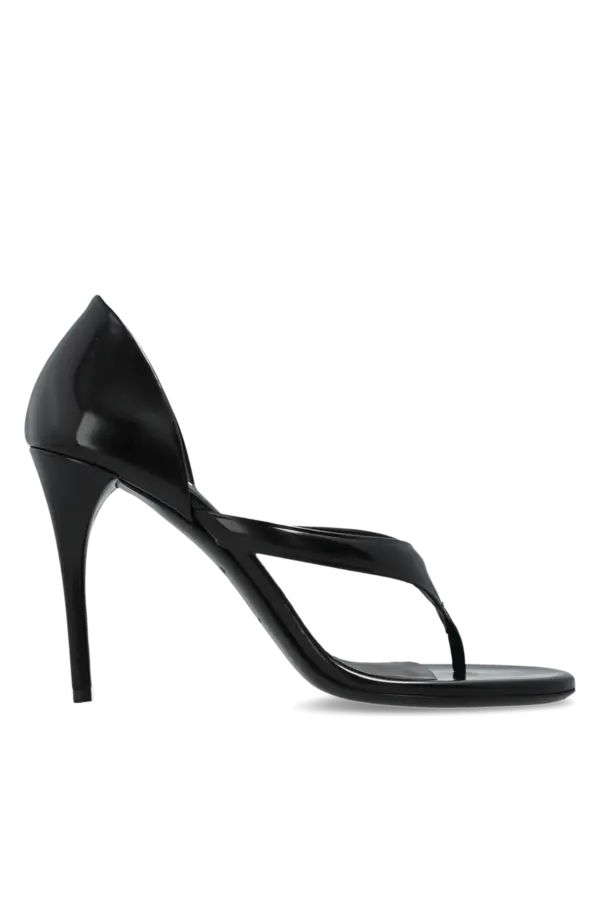 Alaïa Leather Heeled Mules - Black