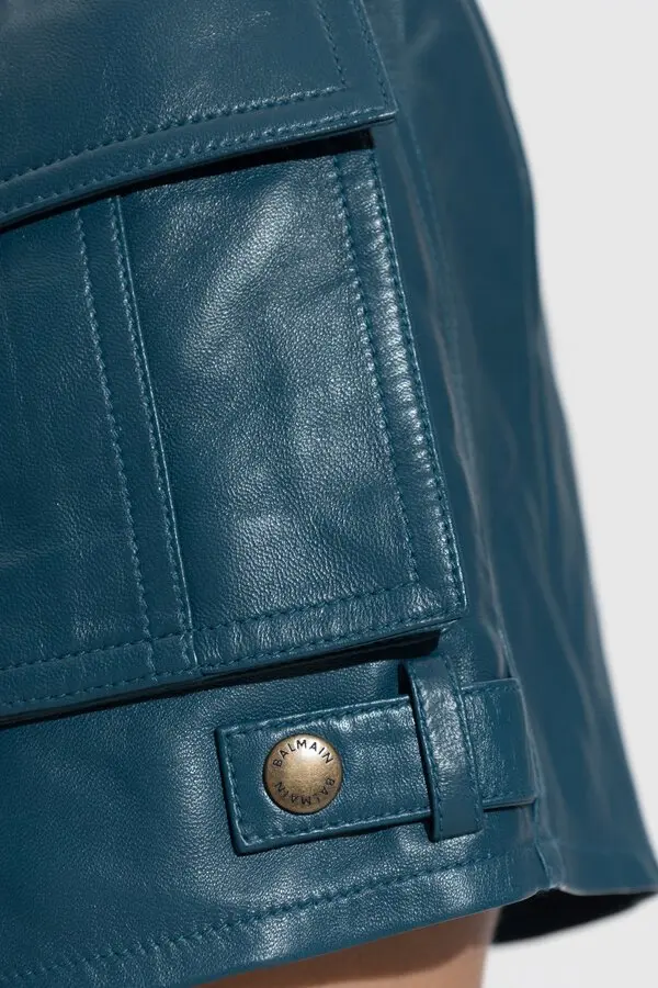 Balmain Leather Shorts