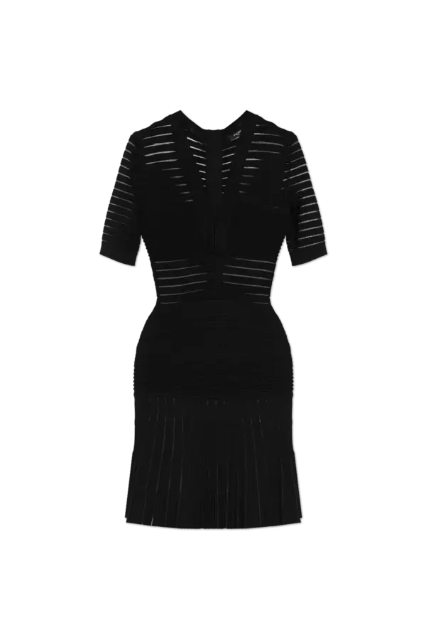 Balmain V-neck Dress - Black