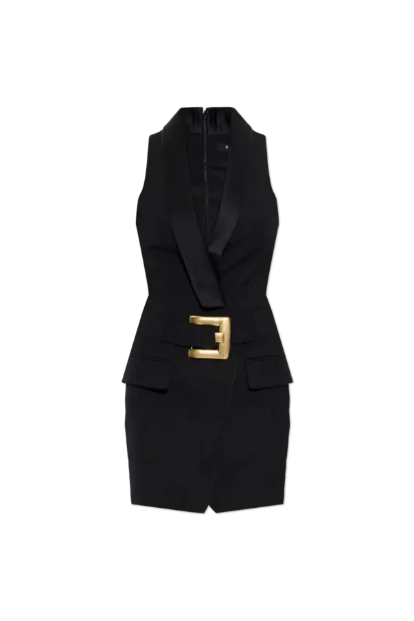 Balmain Dress With Decorative Buckle - Black