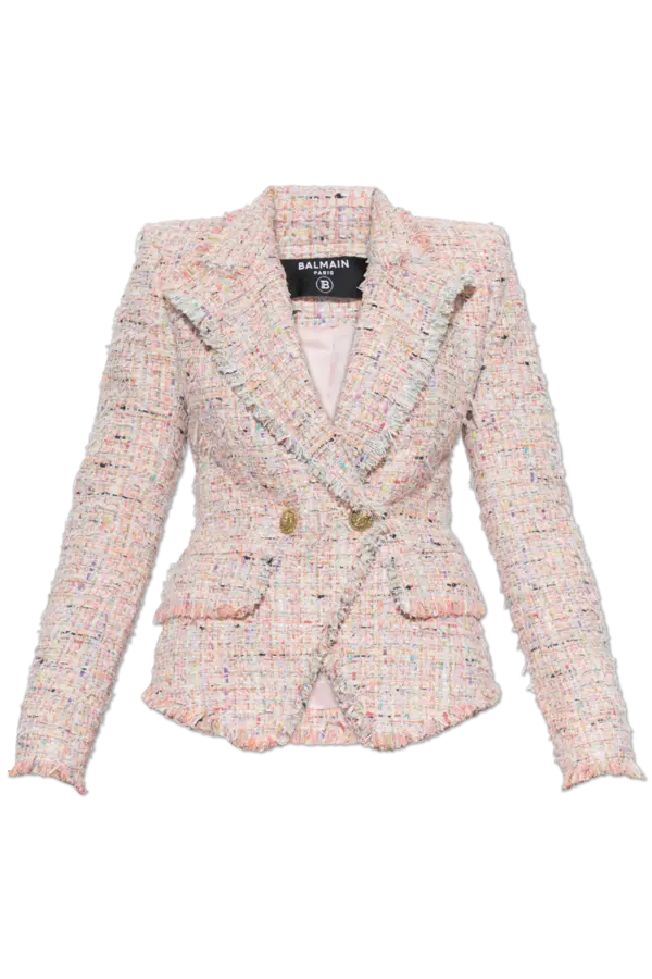 Balmain Tweed Blazer With Lurex Thread - Pink