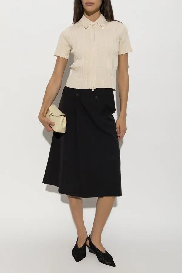 Victoria Beckham Ribbed Short Sleeve Top