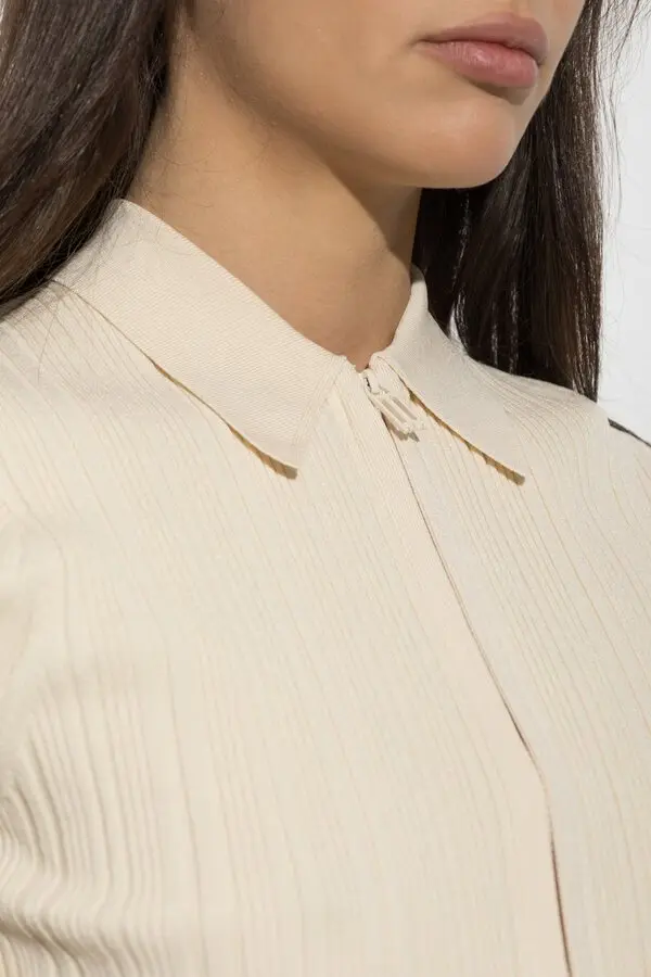 Victoria Beckham Ribbed Short Sleeve Top