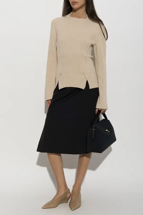 Victoria Beckham Wool Sweater With Double Slit