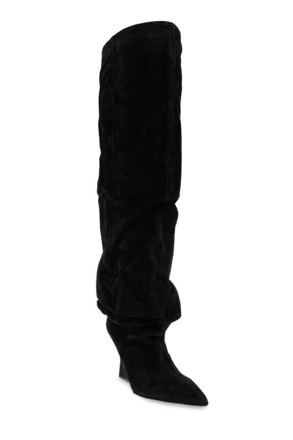 Balmain Suede Wedge-heeled Boots