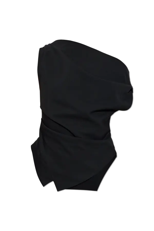 RÓHE Turtleneck Top With Ruching - Black