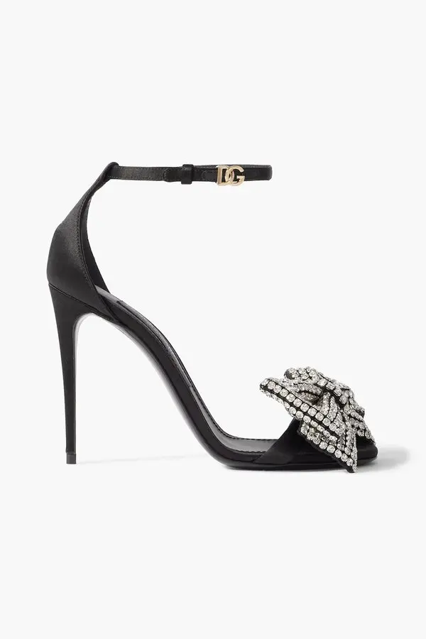 Dolce & Gabbana Crystalembellished Satin Pumps - Black