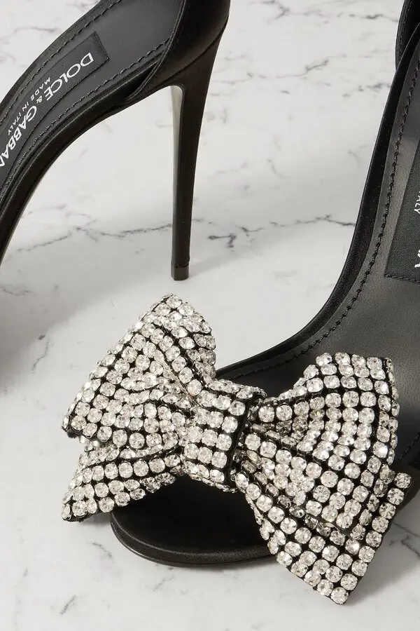 Dolce & Gabbana Crystalembellished Satin Pumps