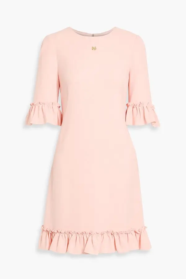 Dolce & Gabbana Ruffledtrimmed Crepe Mini Dress - Blush